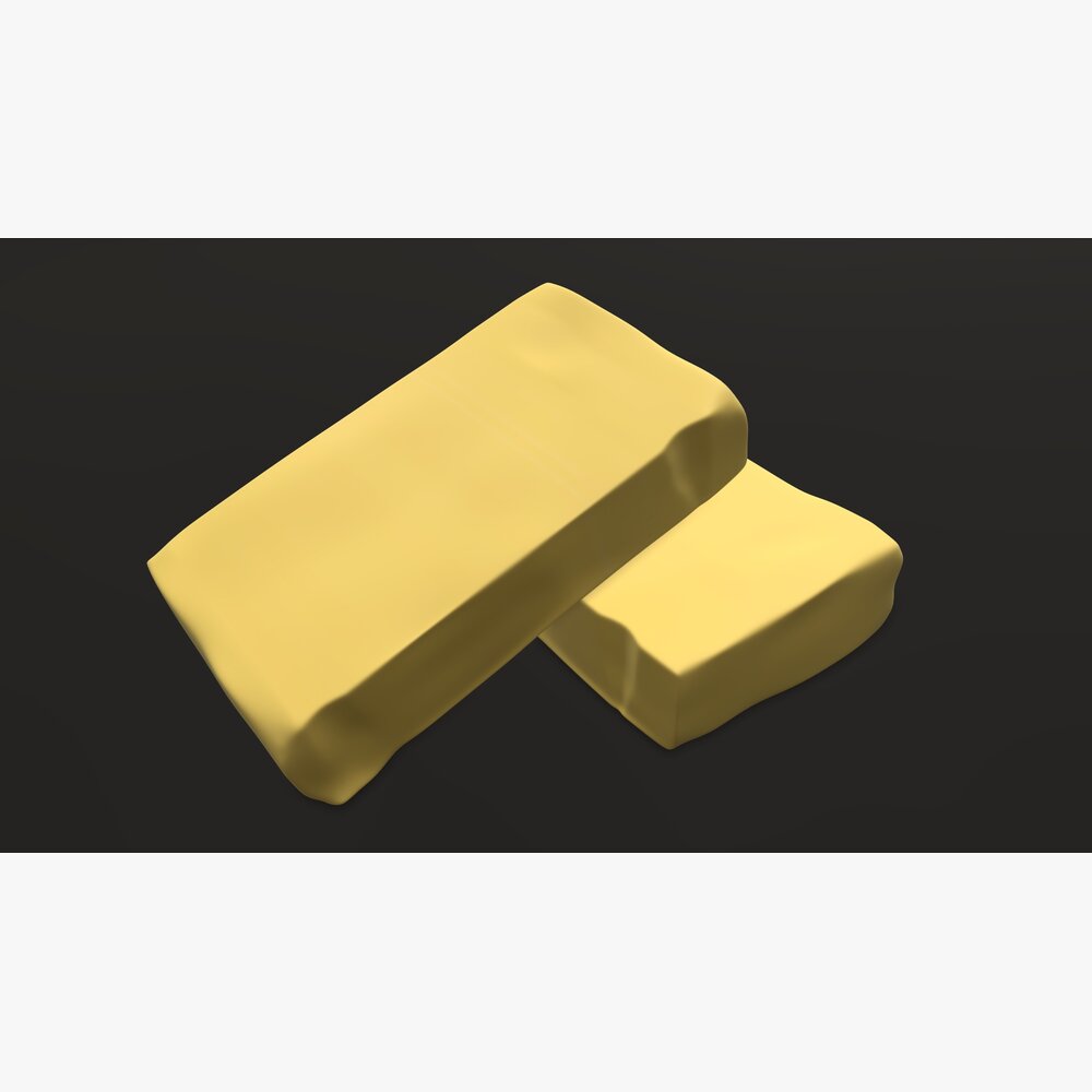 Butter Slices On Ground 3D model - Download Dairy, Bakery on 3DModels.org