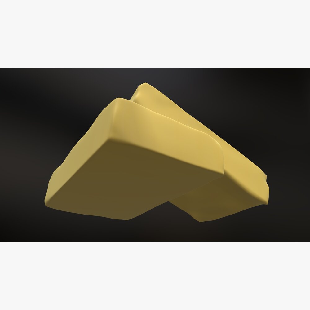Butter Slices On Ground 3D model - Download Dairy, Bakery on 3DModels.org
