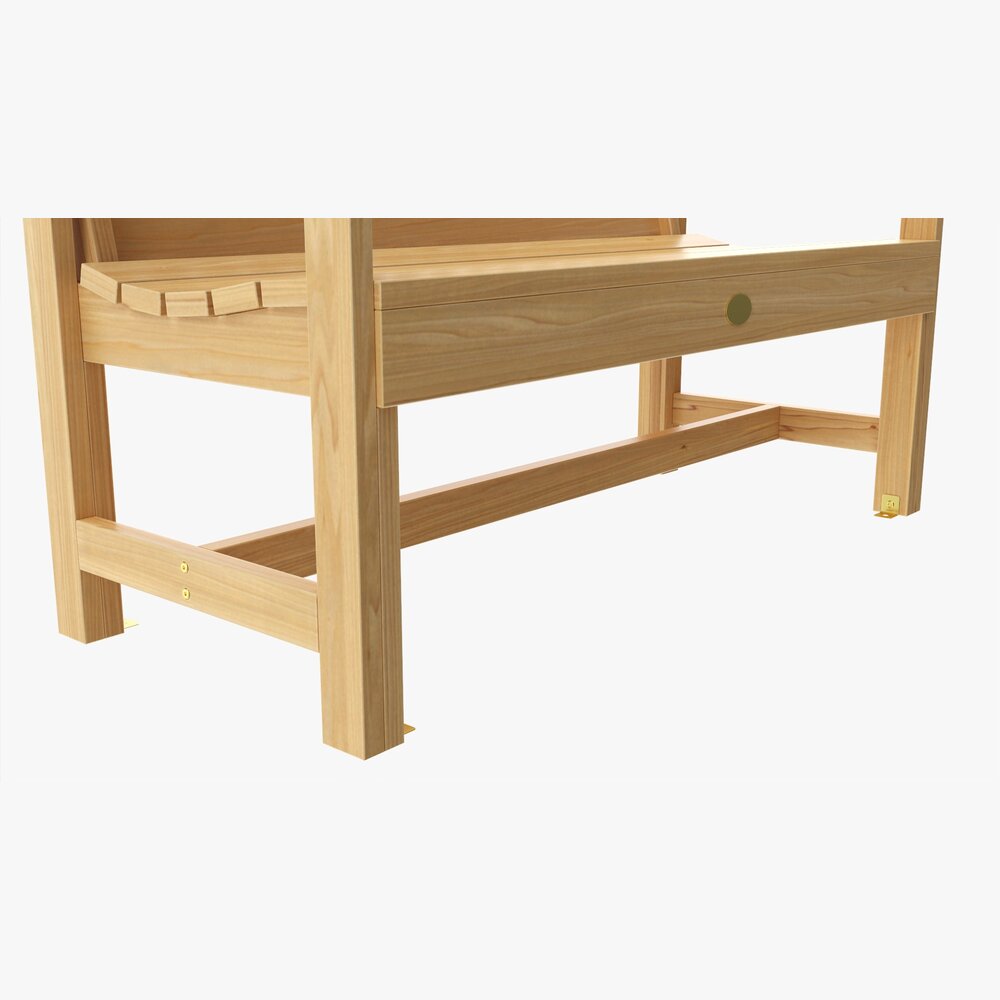 Wood Outdoor Garden Bench 3D model - Download Bench on 3DModels.org