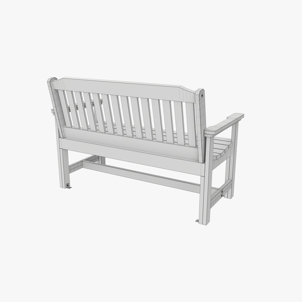 Wood Outdoor Garden Bench 3D model - Download Bench on 3DModels.org