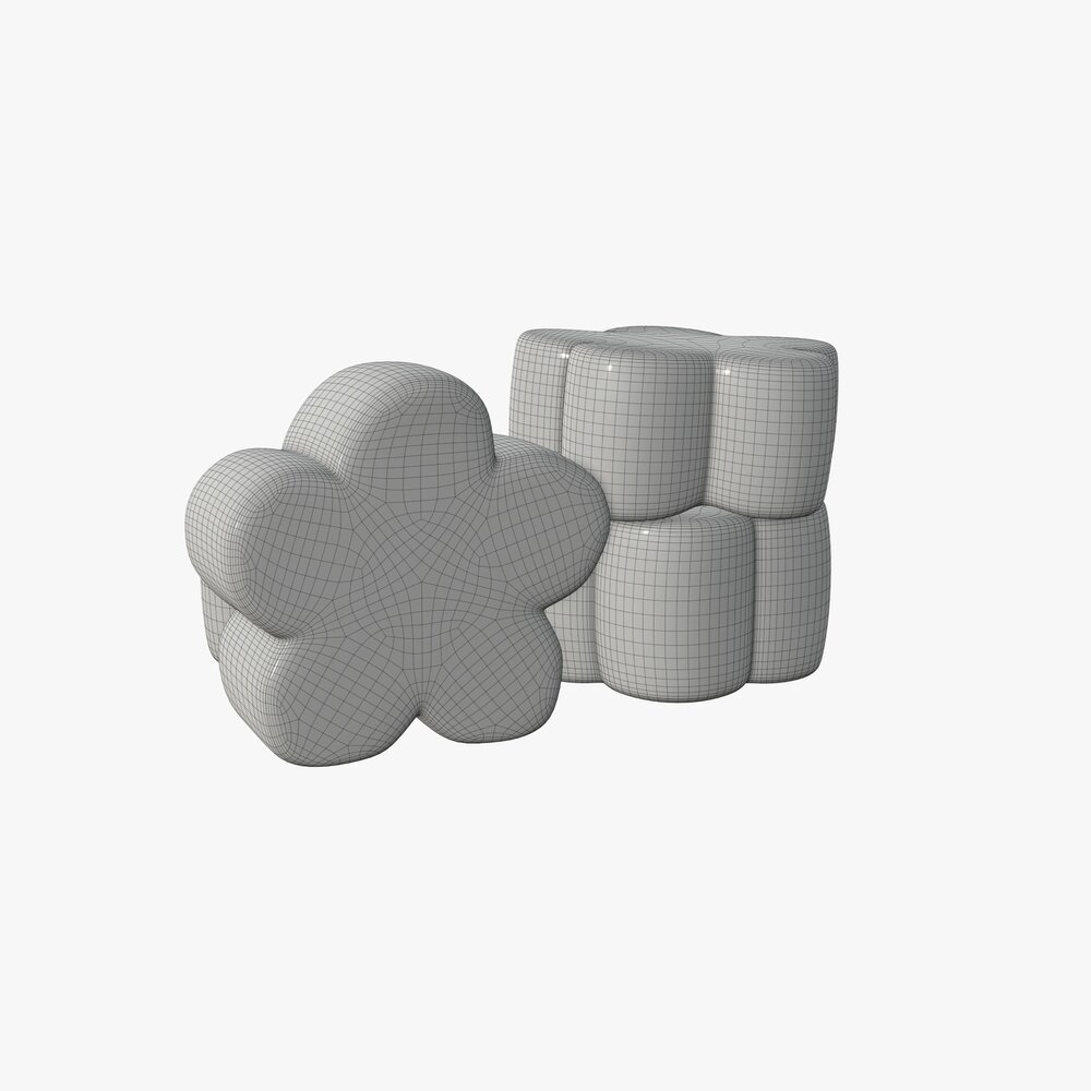 Marshmallows Candy Flower Shape 3D model - Download Dessert on 3DModels.org
