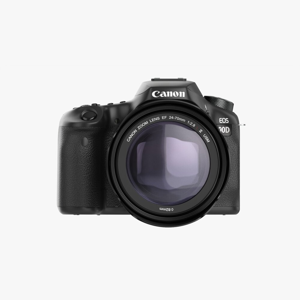 Canon Eos 90d Dslr Camera Ef 24-70mm F2.8l Ii Usm Lens 03 3D model ...