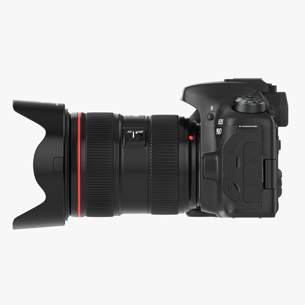 Canon Eos 90d Dslr Camera Ef 24-70mm F2.8l Ii Usm Lens 03 3D model ...
