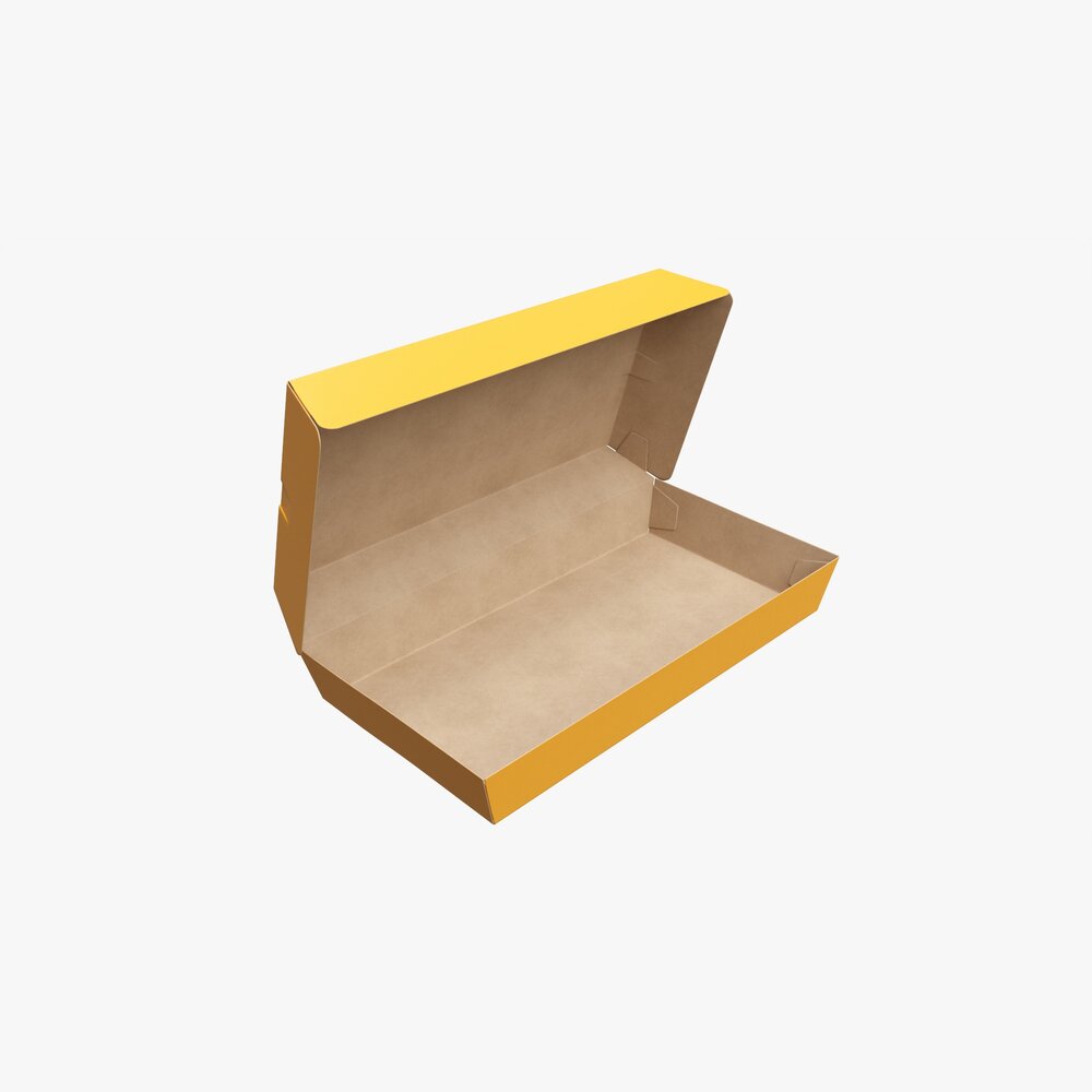 Fast Food Paper Box 01 Large Open 3D model - Download Mockup on ...