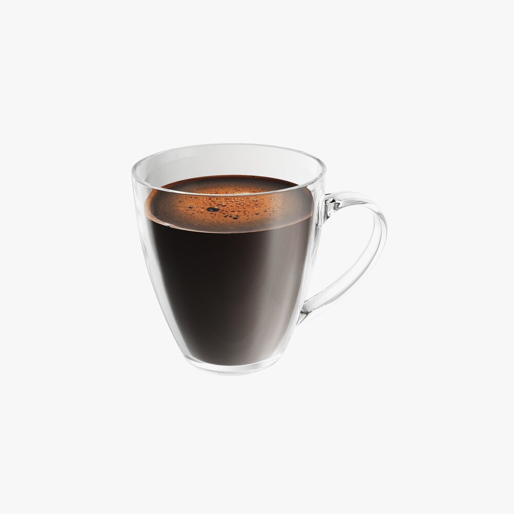 Glass Transparent Coffee Mug With Handle 09 3D model - Download ...