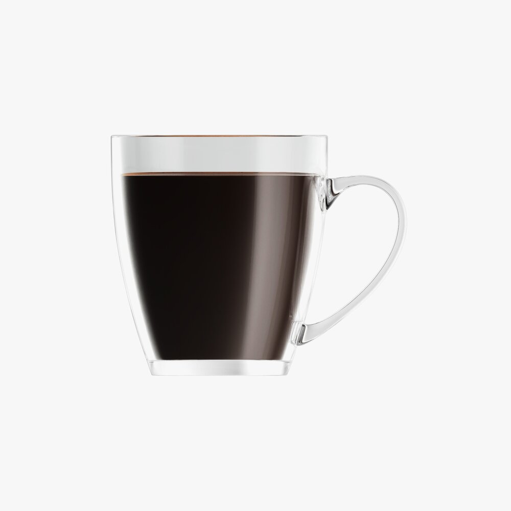 Glass Transparent Coffee Mug With Handle 09 3D model - Download ...
