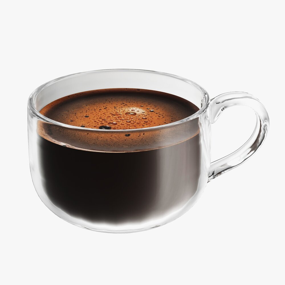 Glass Transparent Coffee Mug With Handle 10 3D model - Download ...