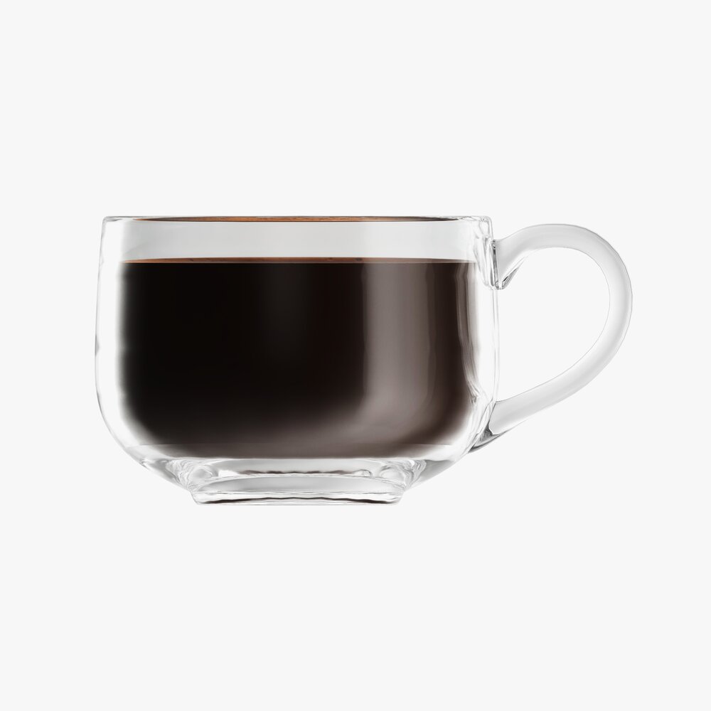 Glass Transparent Coffee Mug With Handle 10 3D model - Download ...