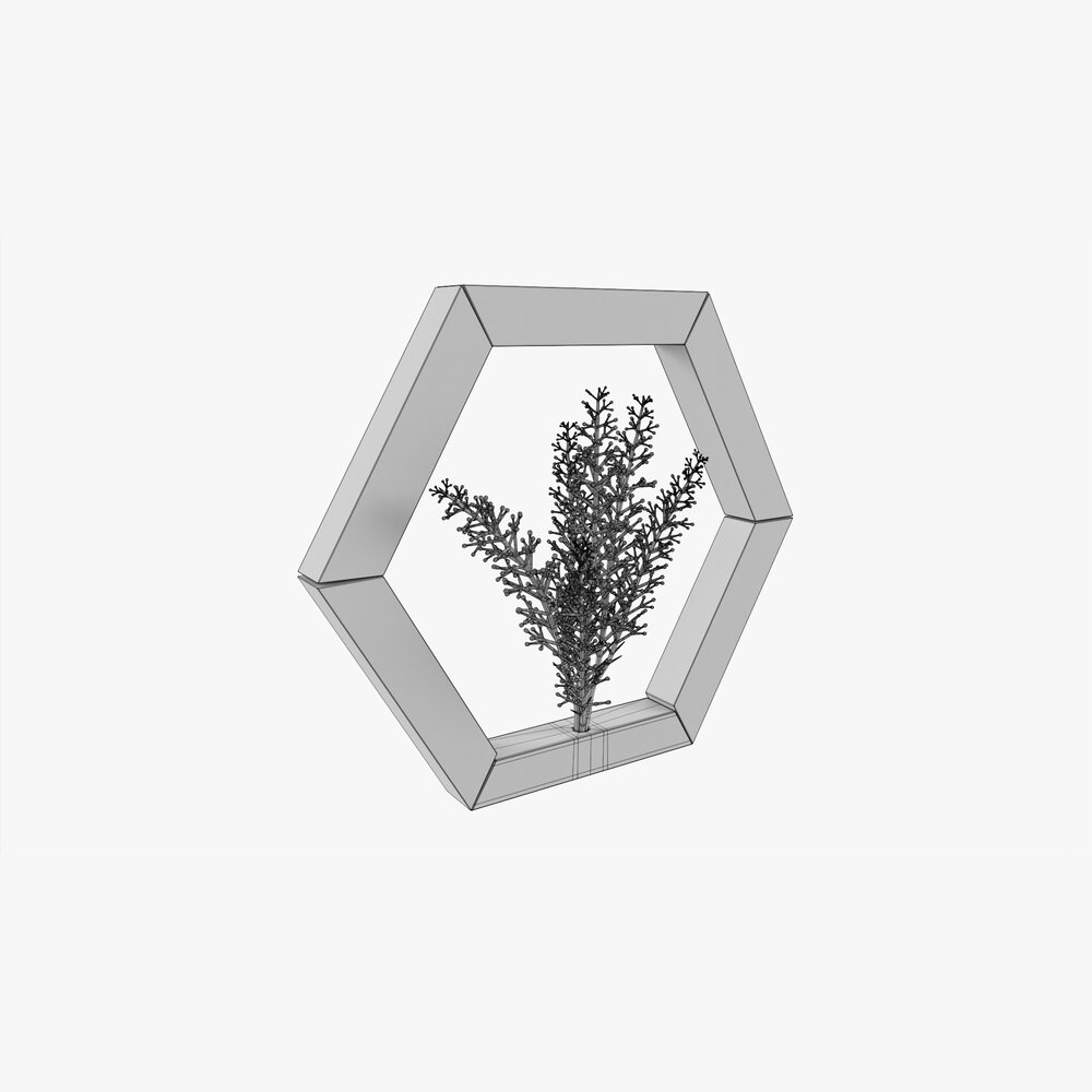 Decorative Frame With Artificial Flower 3D model - Download Decoration ...
