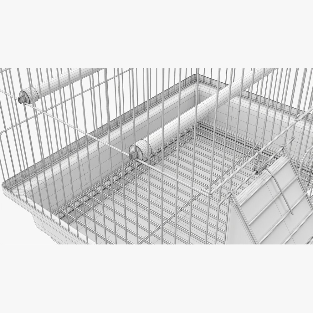 Flat Top Bird Cage 3D model - Download Hobbies on 3DModels.org