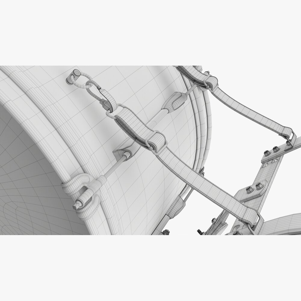 Marching Bass Drum With Carrier 26×12 3D model - Download Musical ...