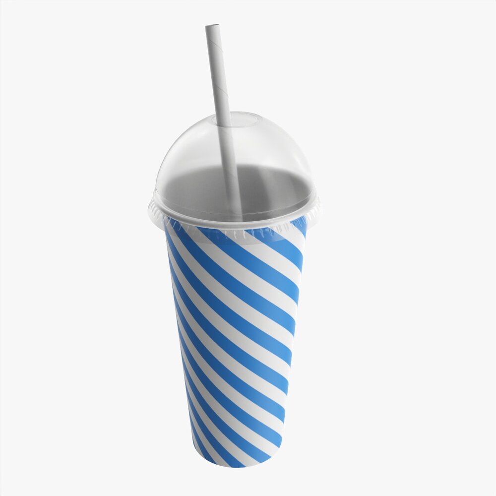 Paper Cold Cup 22 Oz With Translucent Solo Dome Lid 01 3D model ...