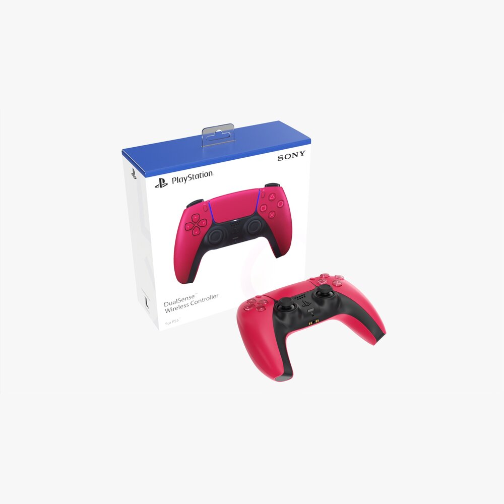 Sony Playstation 5 Dualsense Controller Cosmic Red With Box 3D model ...