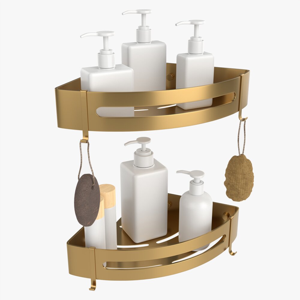 Bathroom Corner Shelves 02 3D model - Download Shelving on 3DModels.org