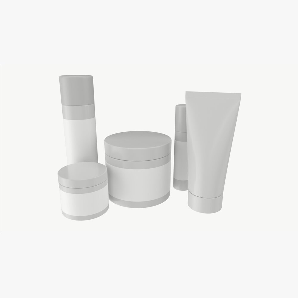 Body Skin Care Set Mockup 3D model - Download Health and Beauty on ...