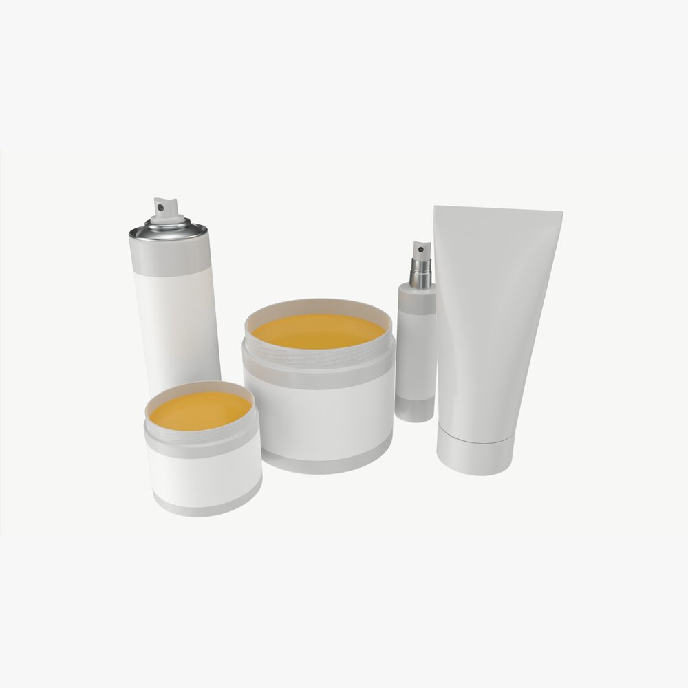 Body Skin Care Set Mockup 3D model - Download Health and Beauty on ...