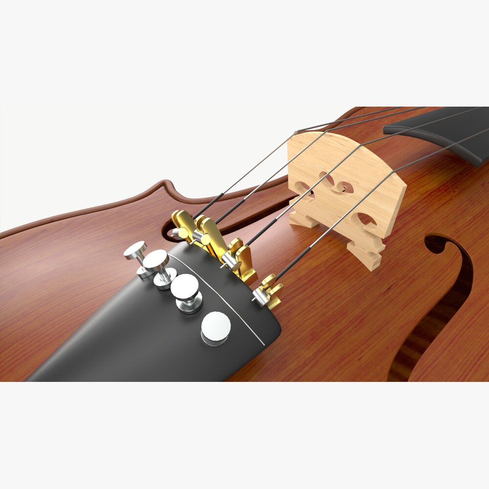 Violín Acústico con Accesorios de Ébano y Cuerpo de Arce Modelo 3D ...