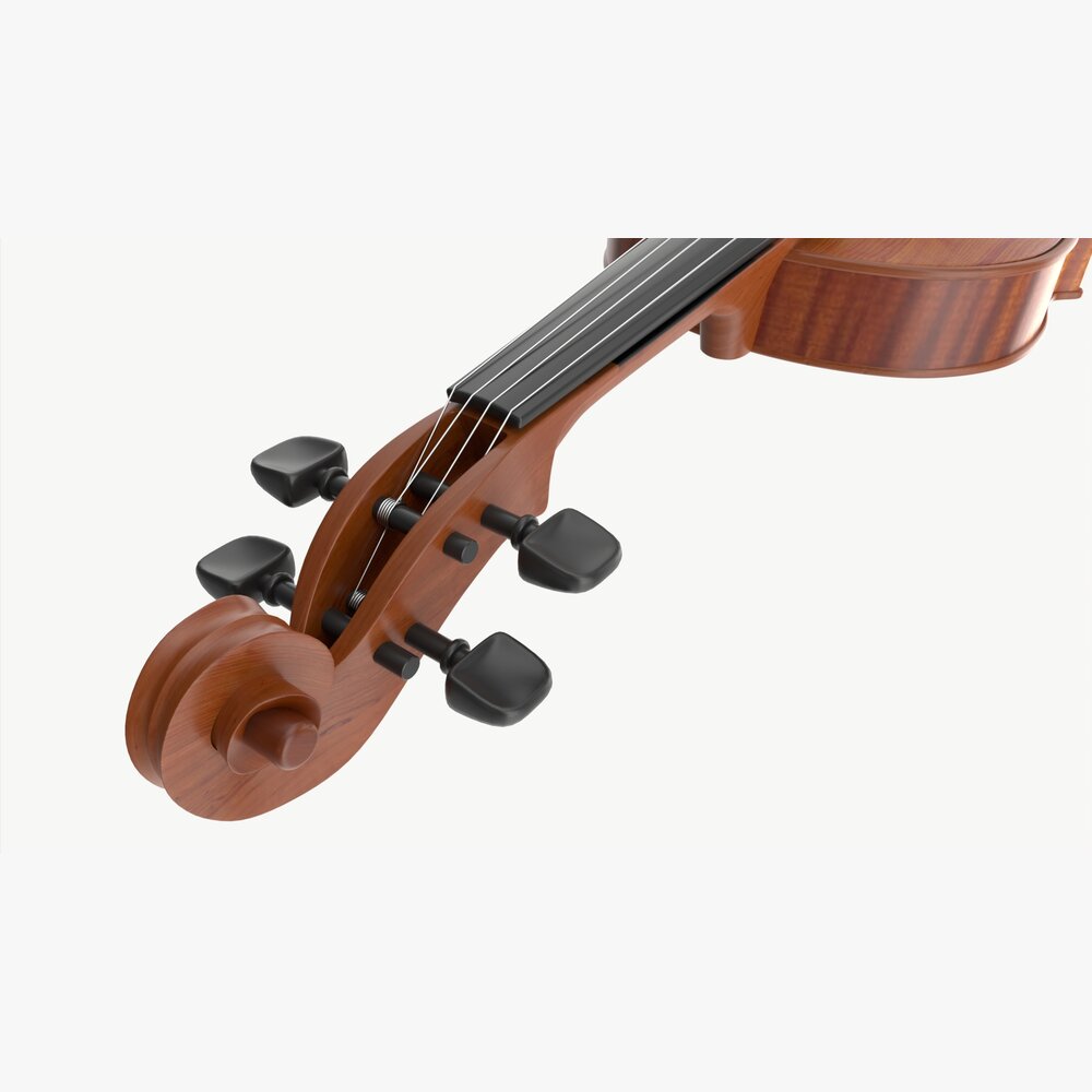 Violín Acústico con Accesorios de Ébano y Cuerpo de Arce Modelo 3D ...