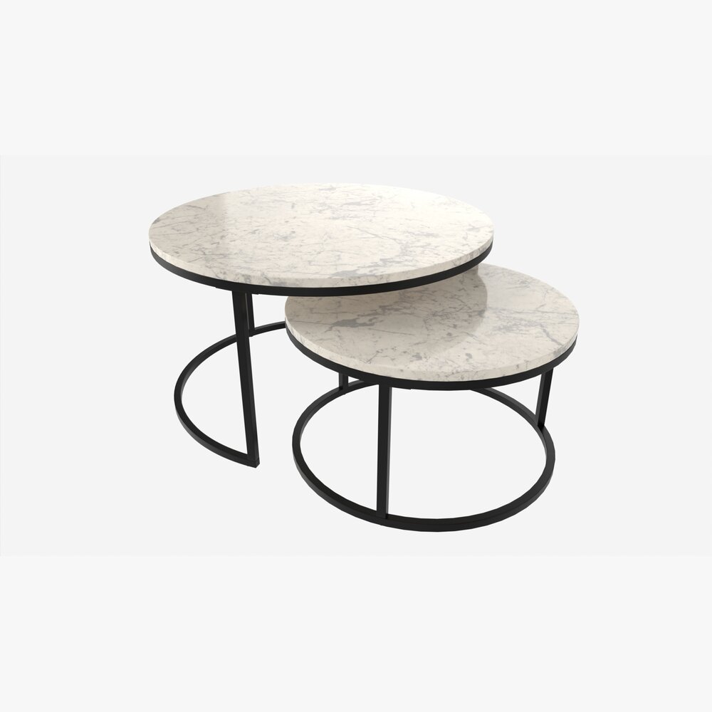 Marble Texture Coffee Table 2 In 1 3D model - Download Table on ...