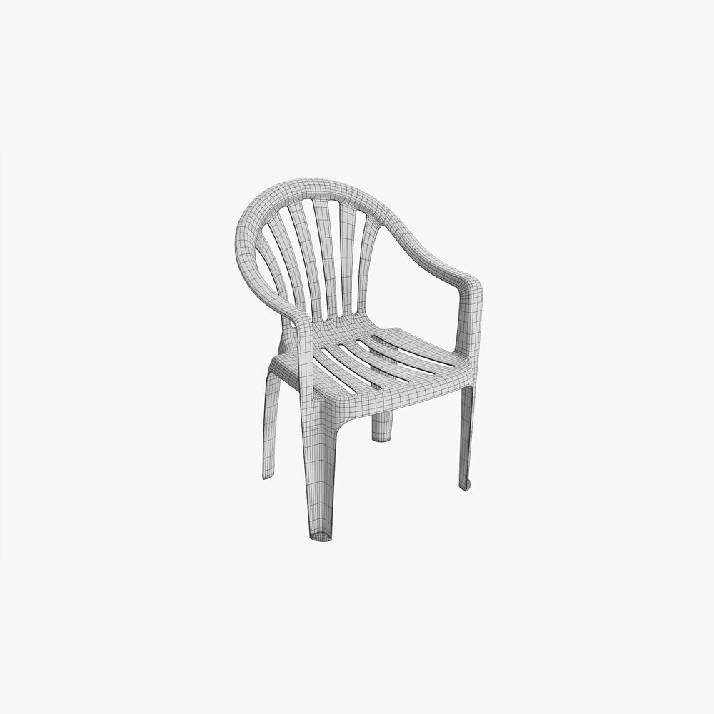 Plastic Chair Stackable 02 3D model - Download Chair on 3DModels.org