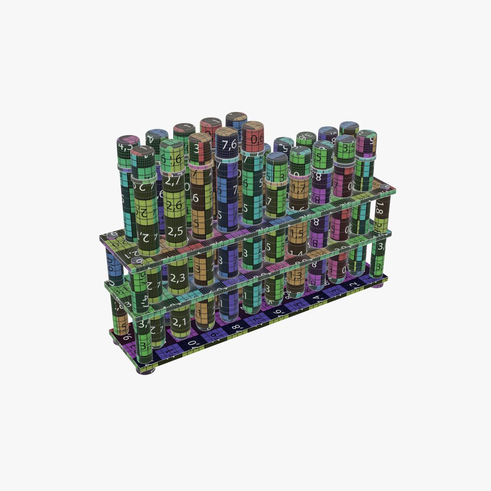 Medicine Test Tubes With Stand 3D model - Download Medical Equipment on ...