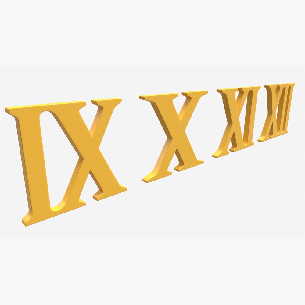 Roman Numbers Plastic 3D model - Download Symbols on 3DModels.org