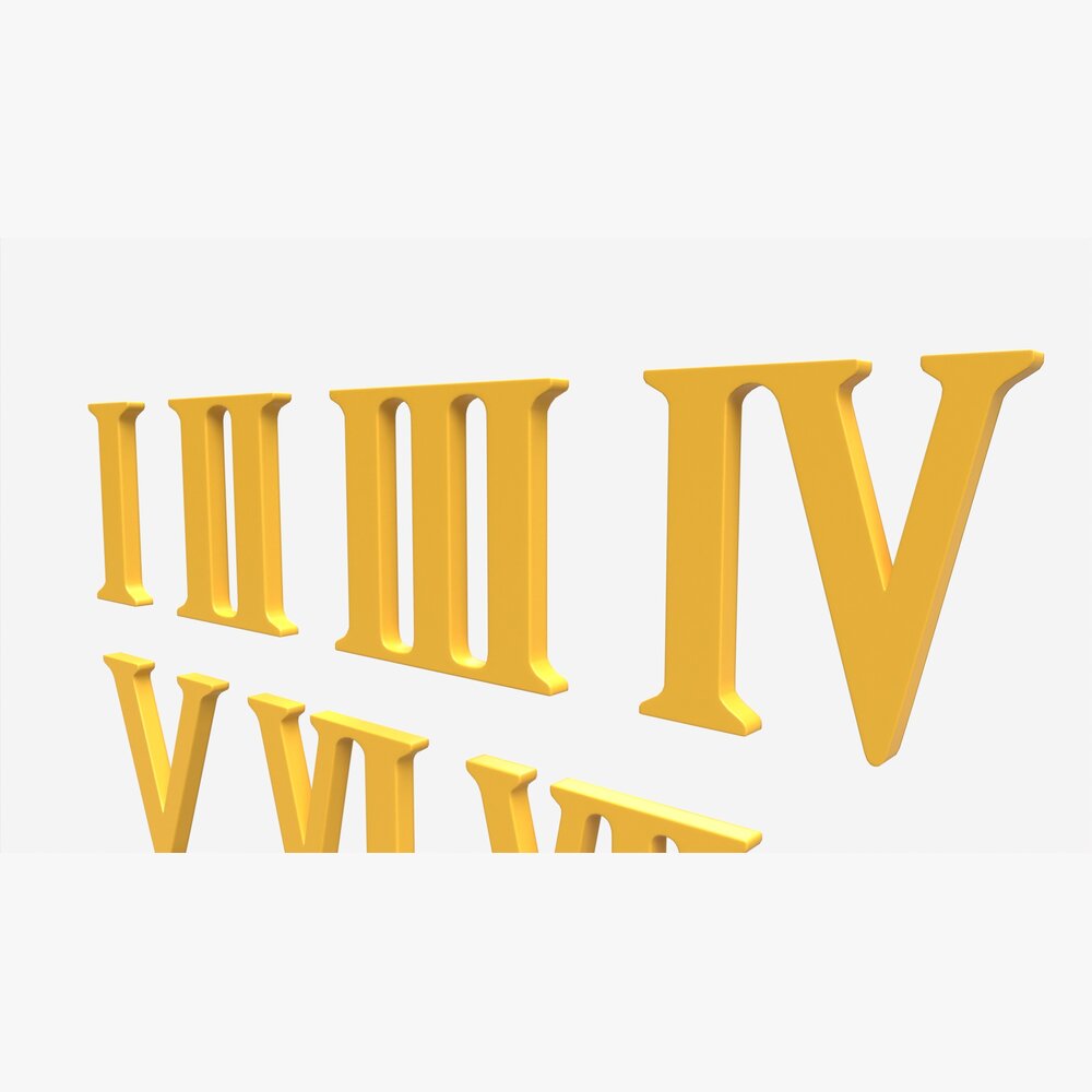 Roman Numbers Plastic 3D model - Download Symbols on 3DModels.org