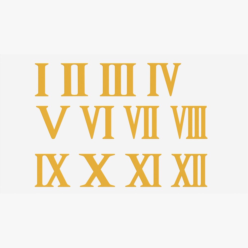 Roman Numbers Plastic 3D model - Download Symbols on 3DModels.org