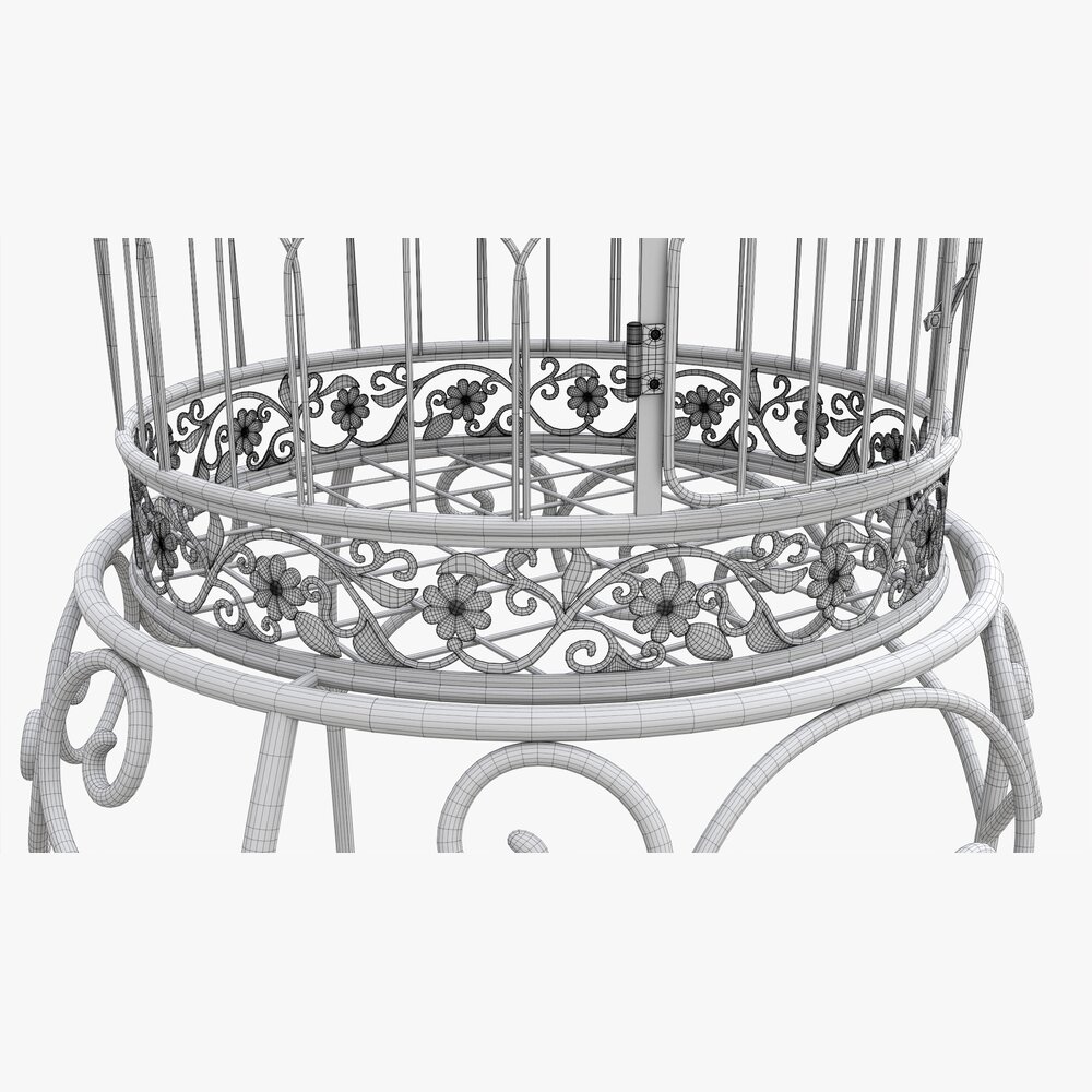 Victorian Style Bird Cage With Stand 3D model - Download Hobbies on ...