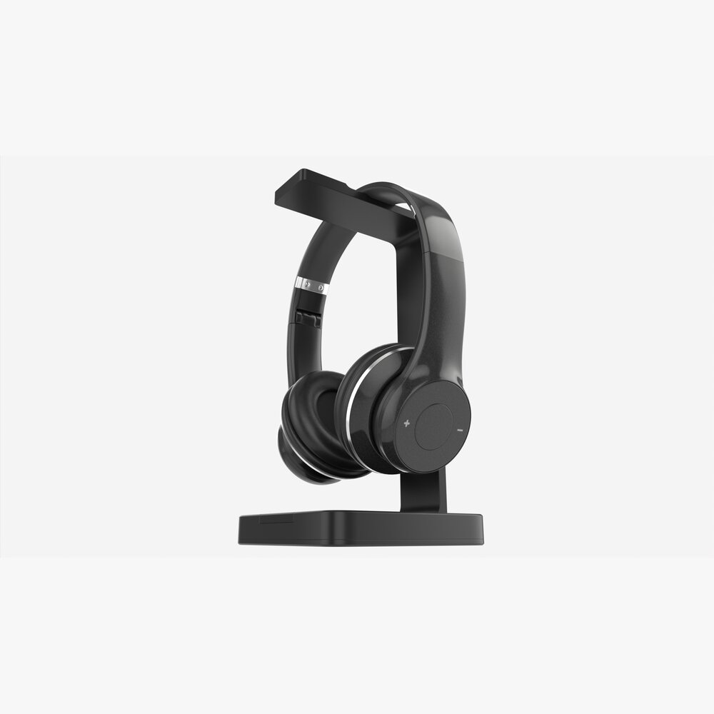 Headset Stand With Headphone 3D model - Download Audio Devices on ...