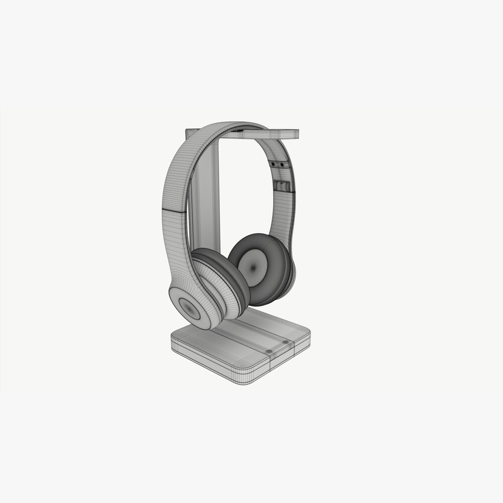 Headset Stand With Headphone 3D model - Download Audio Devices on ...