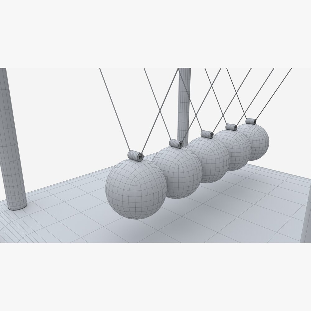 Newton Cradle Balance Steel Balls 01 3D model - Download Decoration on ...