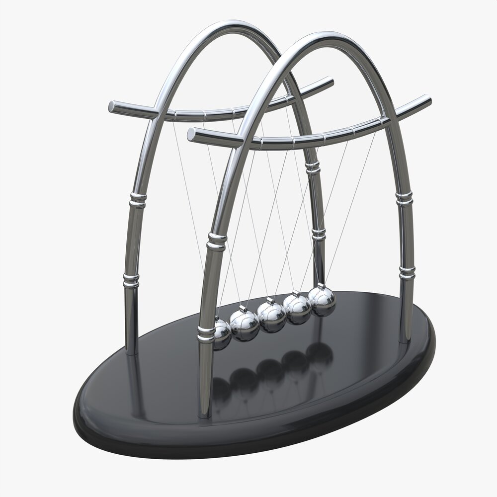 Newton Cradle Balance Steel Balls 02 3D model - Download Decoration on ...