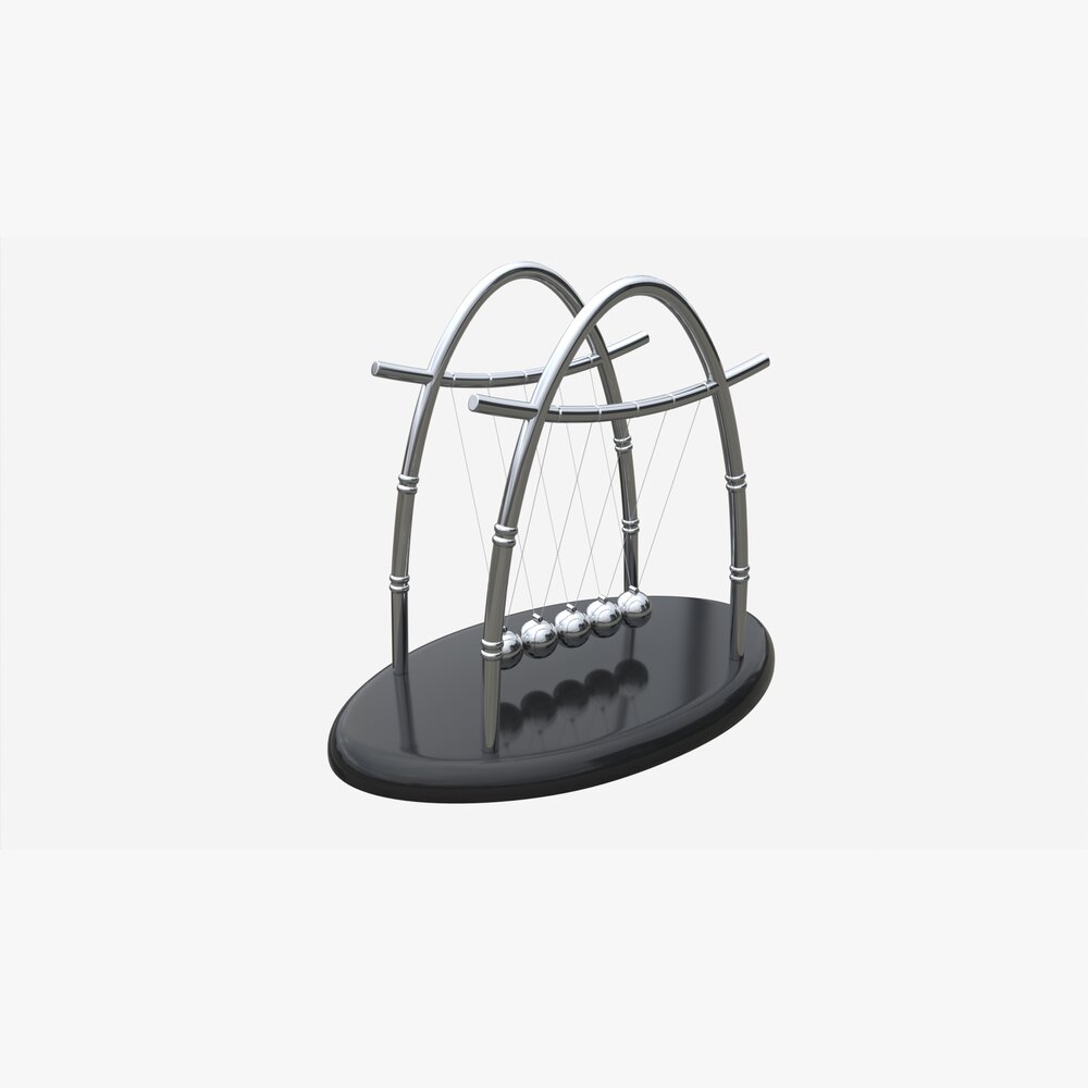 Newton Cradle Balance Steel Balls 02 3D model - Download Decoration on ...
