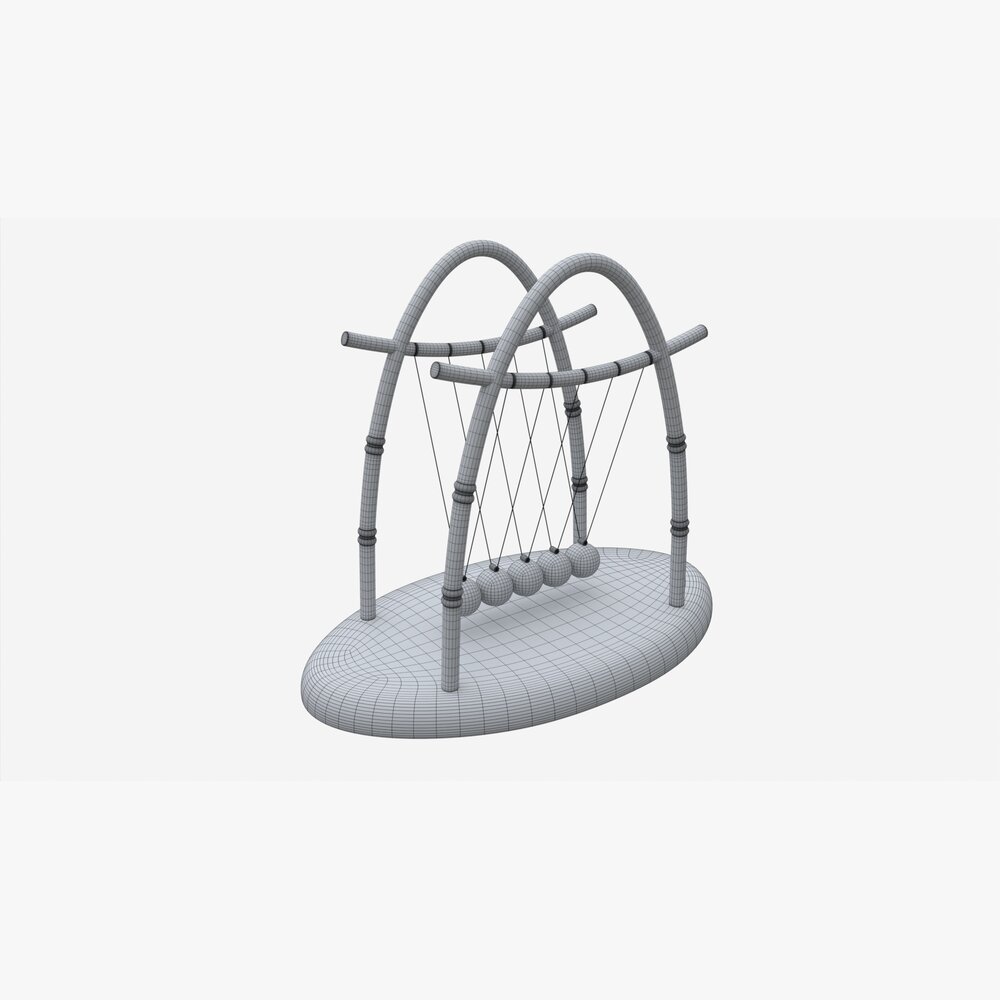 Newton Cradle Balance Steel Balls 02 3D model - Download Decoration on ...