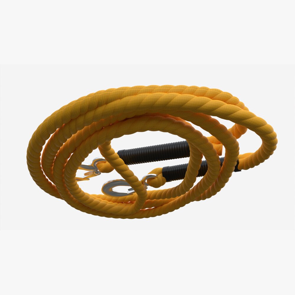Towing Rope With Metal Hooks 3D model - Download Vehicle equipment on ...