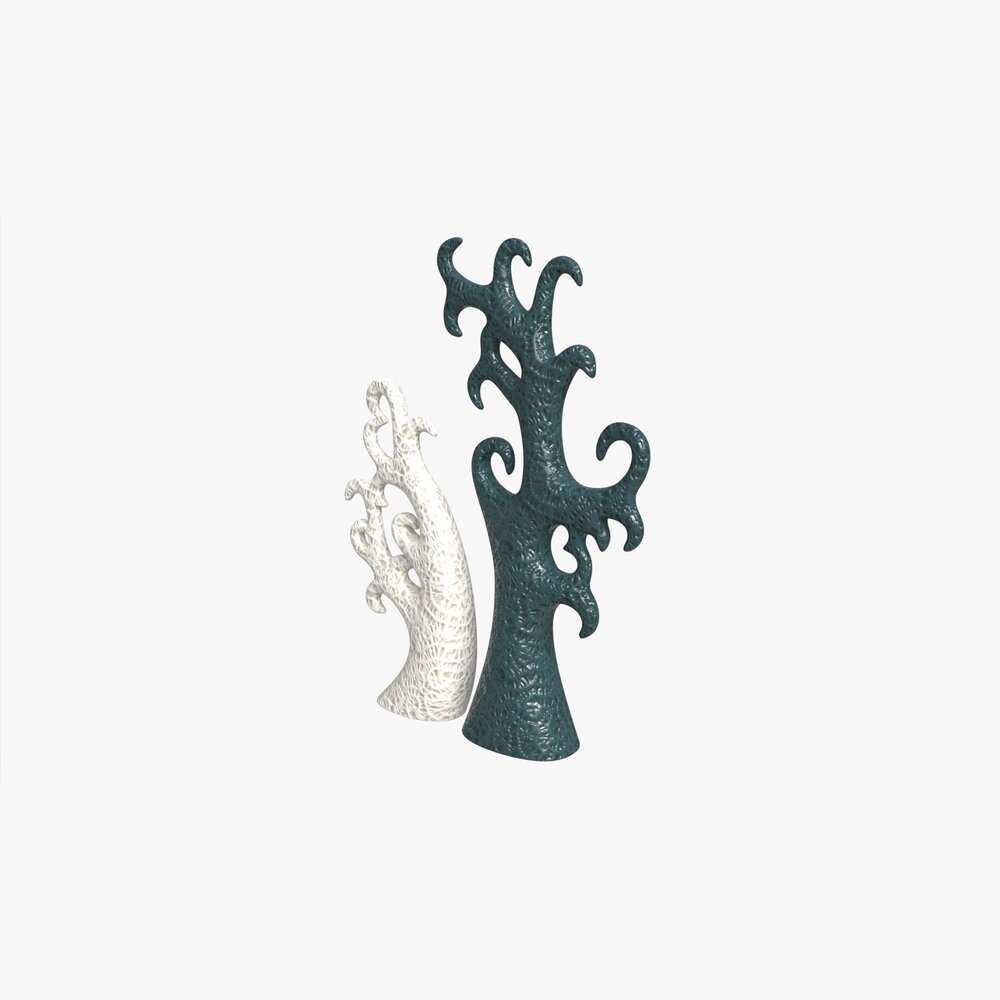 Abstract Tree Ceramic Figurine Set 06 V2 3D model - Download Sculptures ...