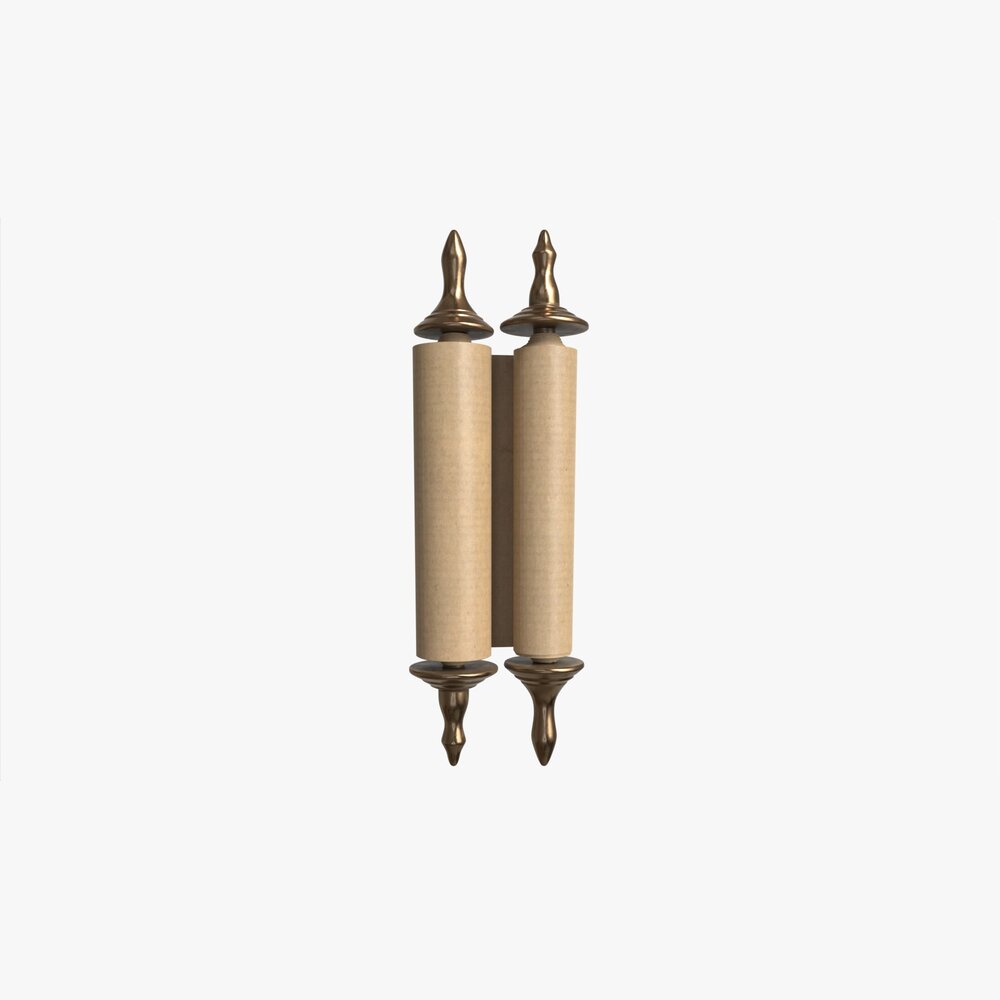 Ancient Scroll With Metal Rods Blank 03 3D模型 - 下载 文具 on 3DModels.org