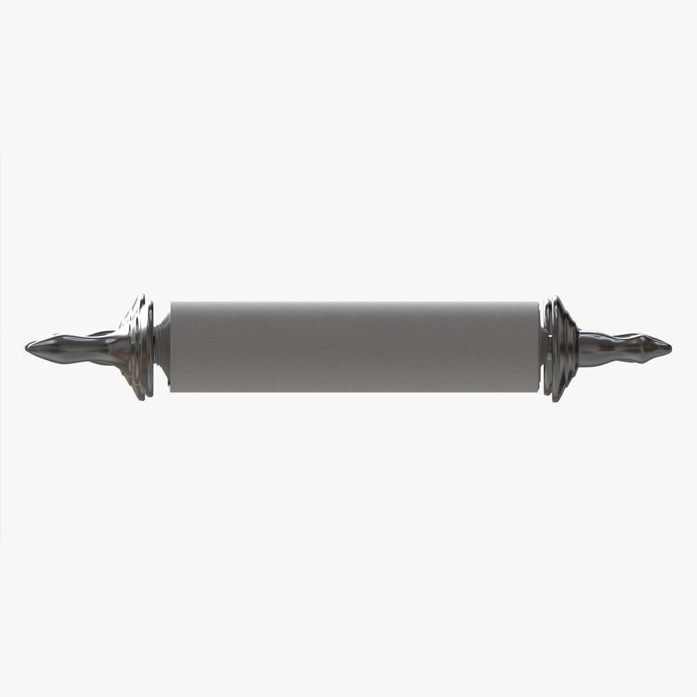Ancient Scroll With Metal Rods Clean 02 3D model - Download Stationery ...
