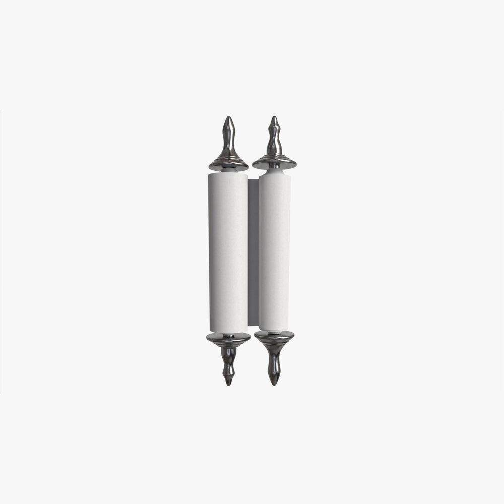 Ancient Scroll With Metal Rods Clean 03 3D model - Download Stationery ...