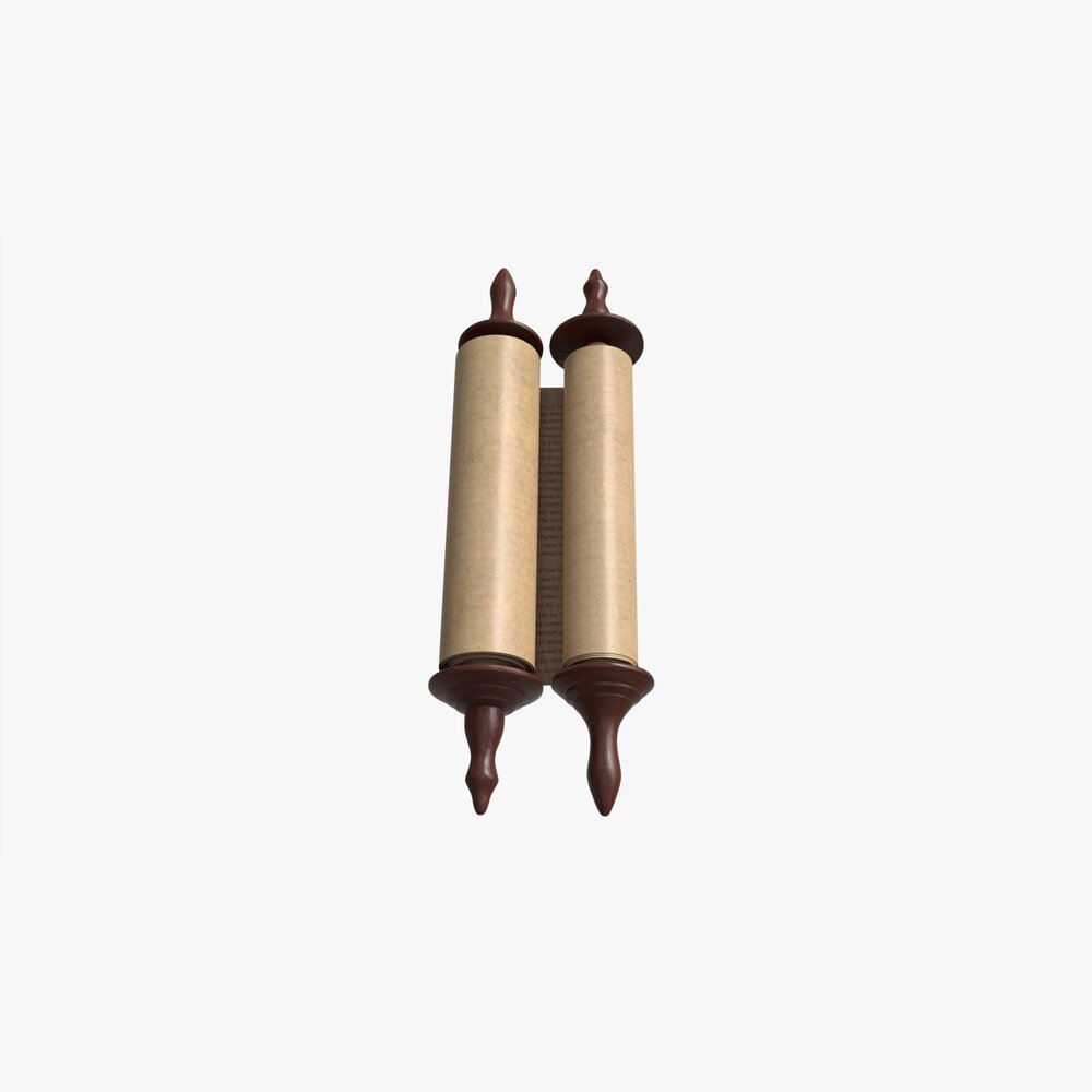 Ancient Scroll With Wooden Rods Old Text 03 3D model - Download ...