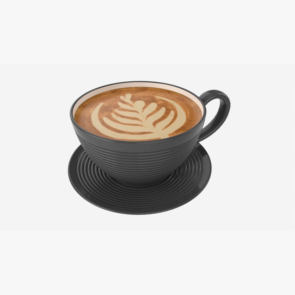 Coffee Latte In Mug With Saucer 03 3D model - Download Bottles, Cans on ...
