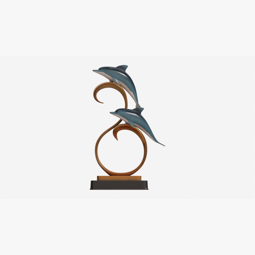 Decorative Ceramic Dolphins Statuette 3D model - Download Sculptures on ...