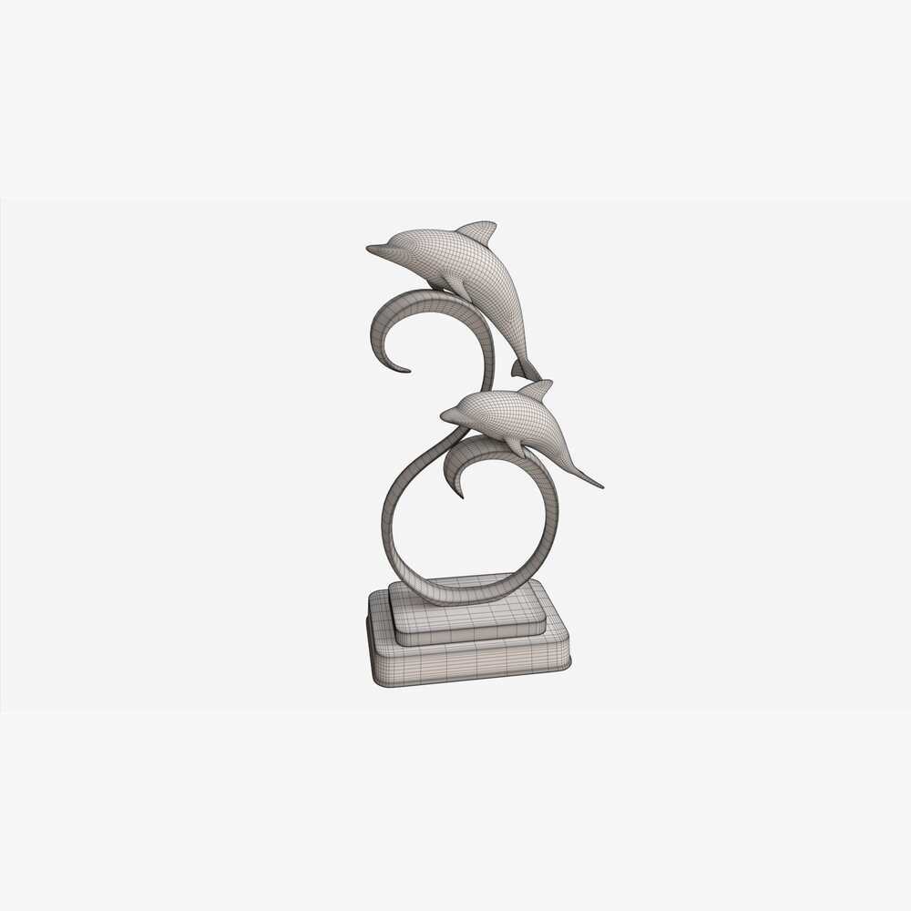 Decorative Ceramic Dolphins Statuette 3D model - Download Sculptures on ...