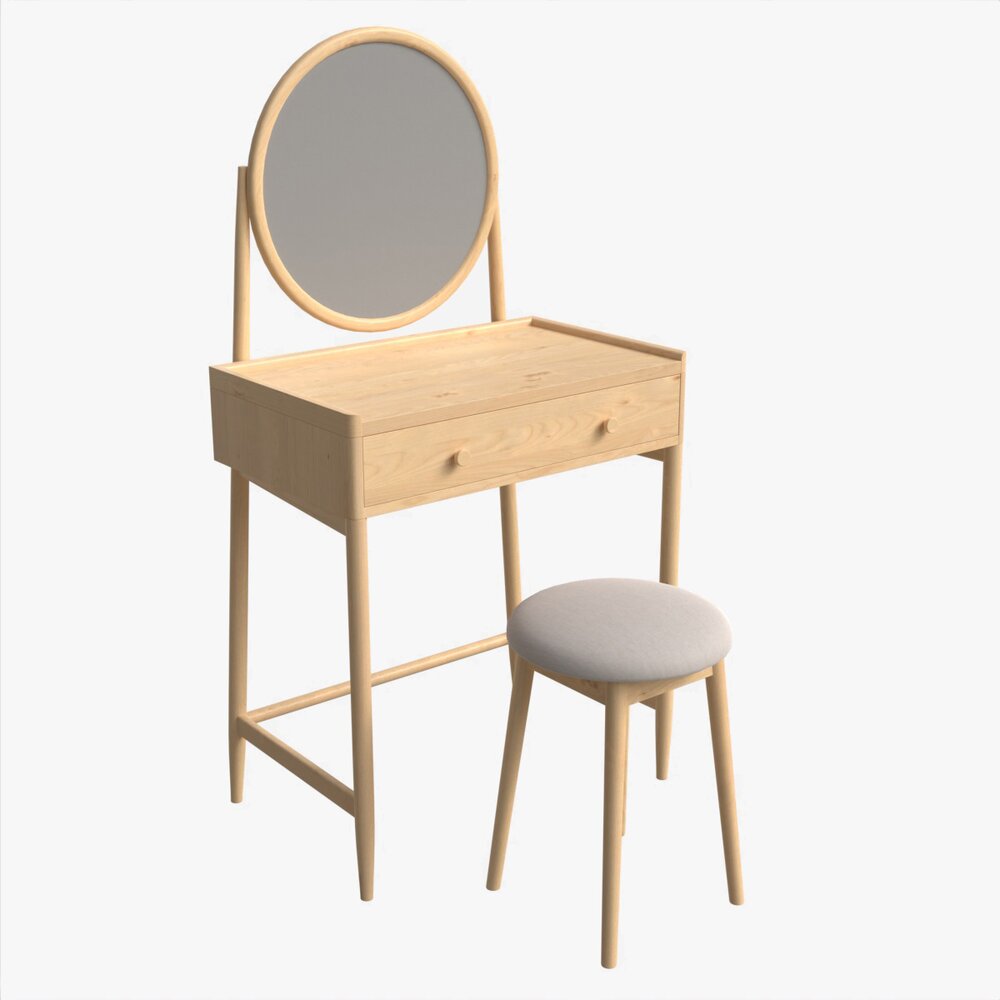 Dressing Table With Stool Ercol Salina 3D model - Download Table on ...
