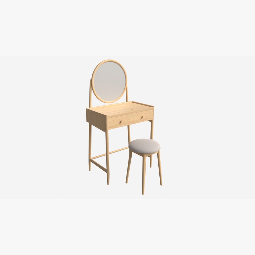 Dressing Table With Stool Ercol Salina 3D model - Download Table on ...