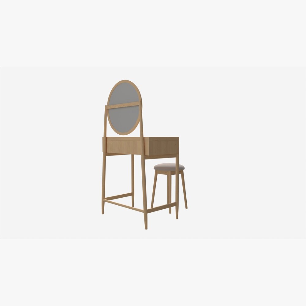 Dressing Table With Stool Ercol Salina 3D model - Download Table on ...