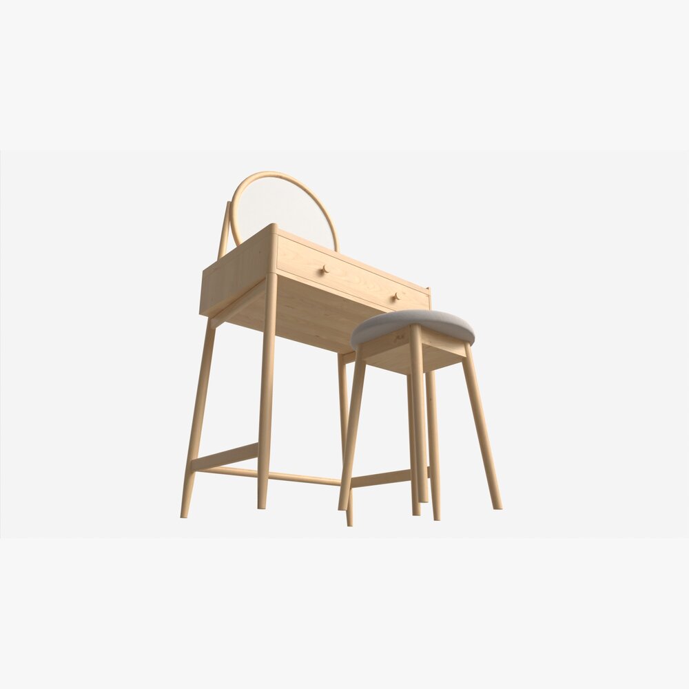 Dressing Table With Stool Ercol Salina 3D model - Download Table on ...