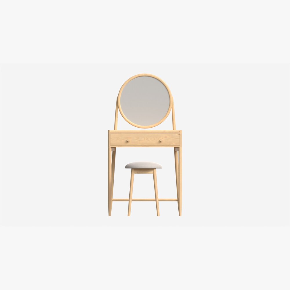 Dressing Table With Stool Ercol Salina 3D model - Download Table on ...