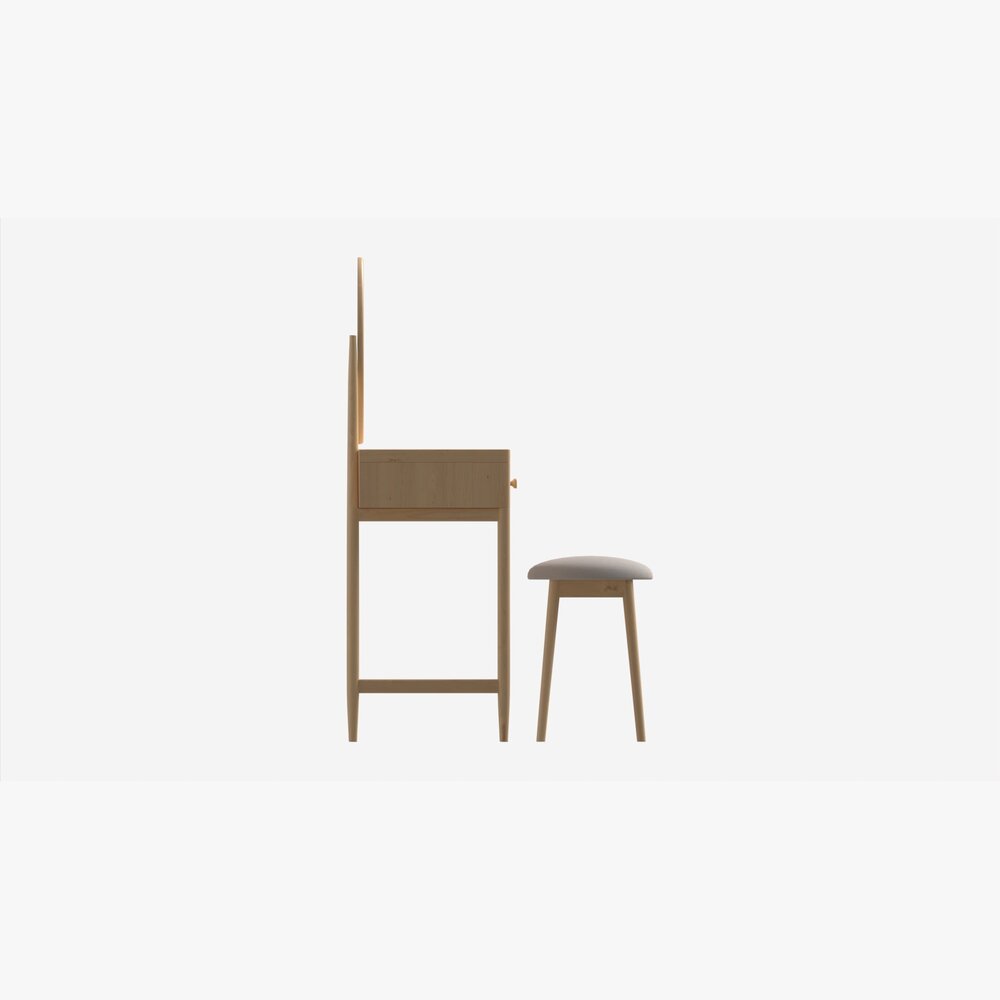 Dressing Table With Stool Ercol Salina 3D model - Download Table on ...